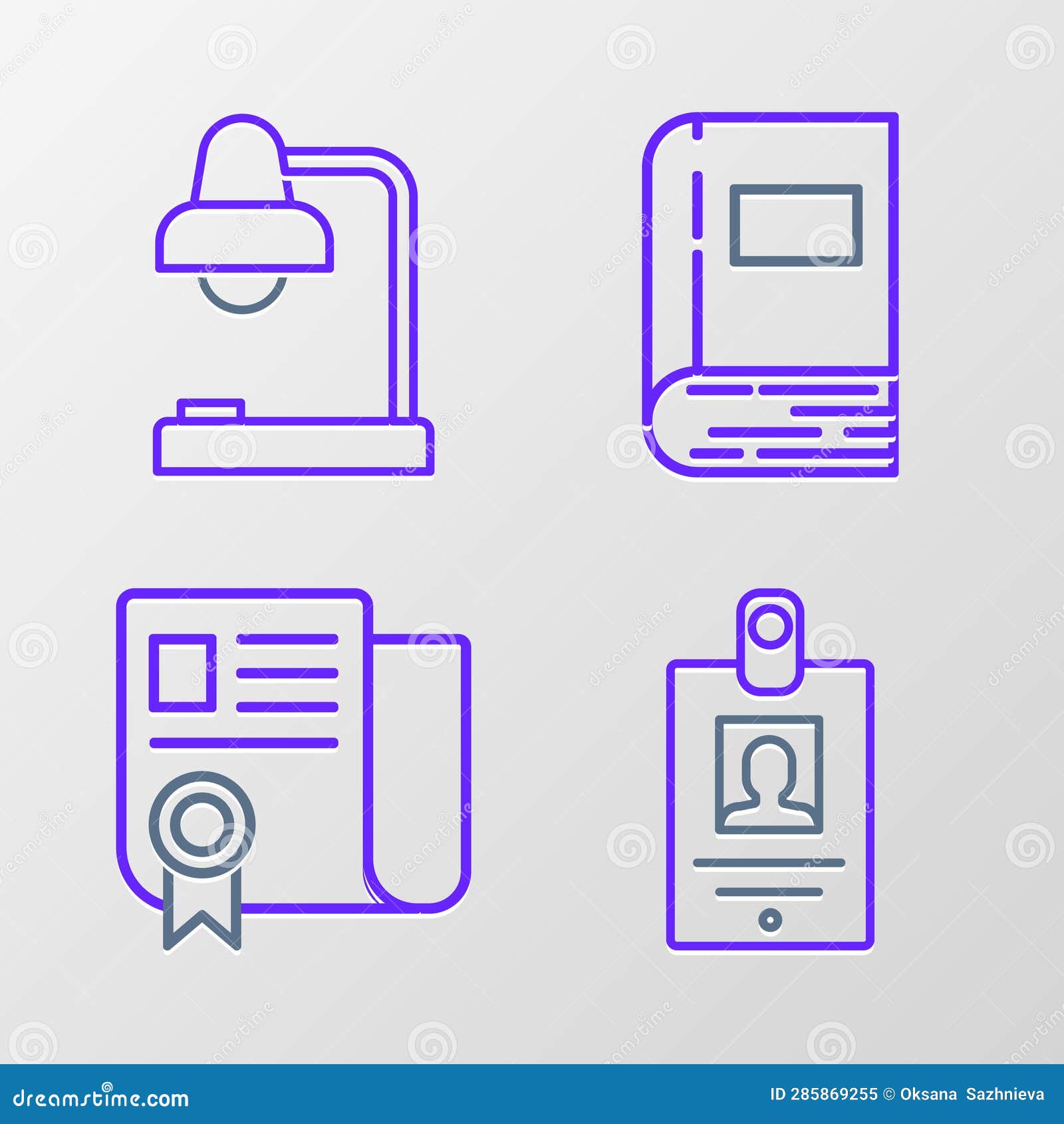 Set Line Identification Badge, Certificate Template, Book and Table ... Set Line Identification Badge, Certificate Template, Book and Table ...