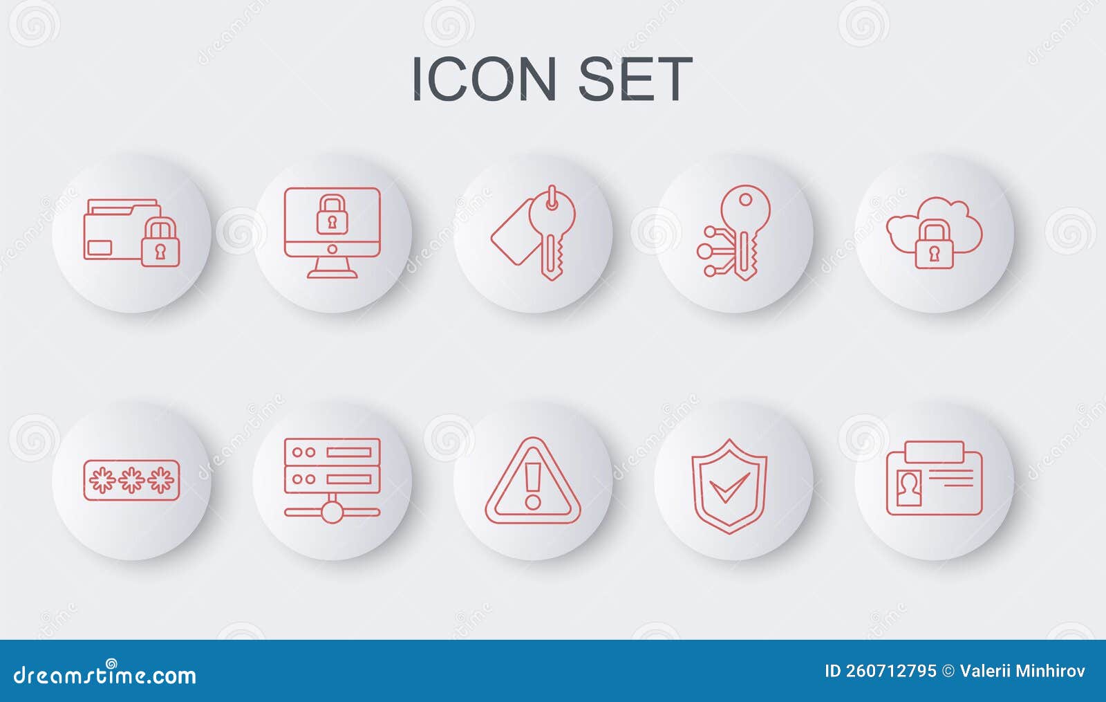 Set Line Identification Badge, Password Protection, Marked Key, Shield ...