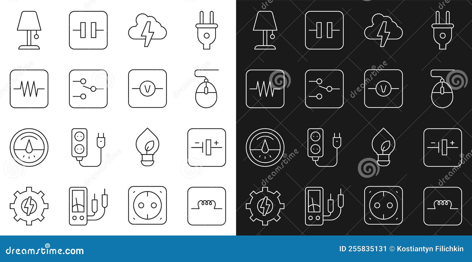 Set Line Inductor in Electronic Circuit, DC Voltage Source, Computer ...