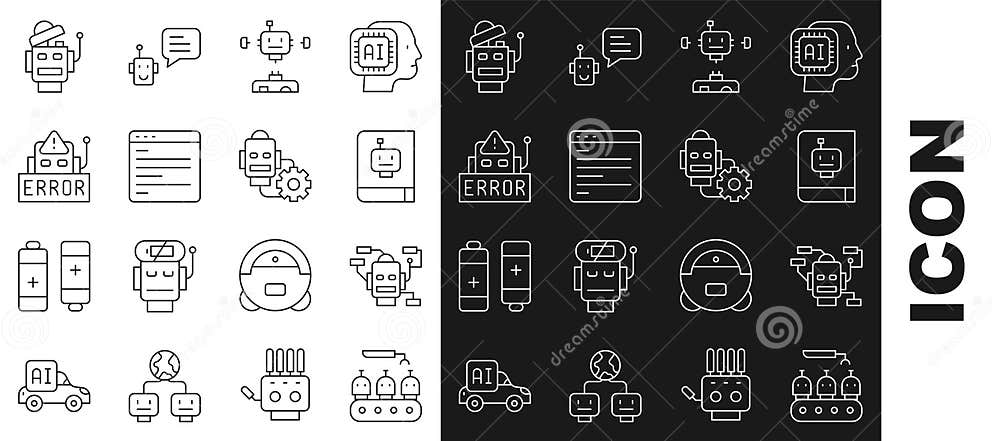 Set Line Industrial Production Of Robots Robot User Manual Disassembled Computer Api
