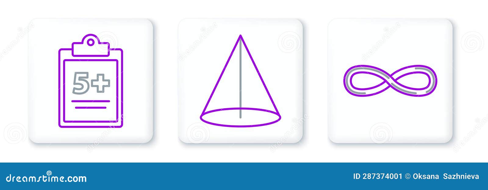 Set Line Infinity, Test or Exam Sheet and Geometric Figure Cone Icon ... Set Line Infinity, Test or Exam Sheet and Geometric Figure Cone Icon ...