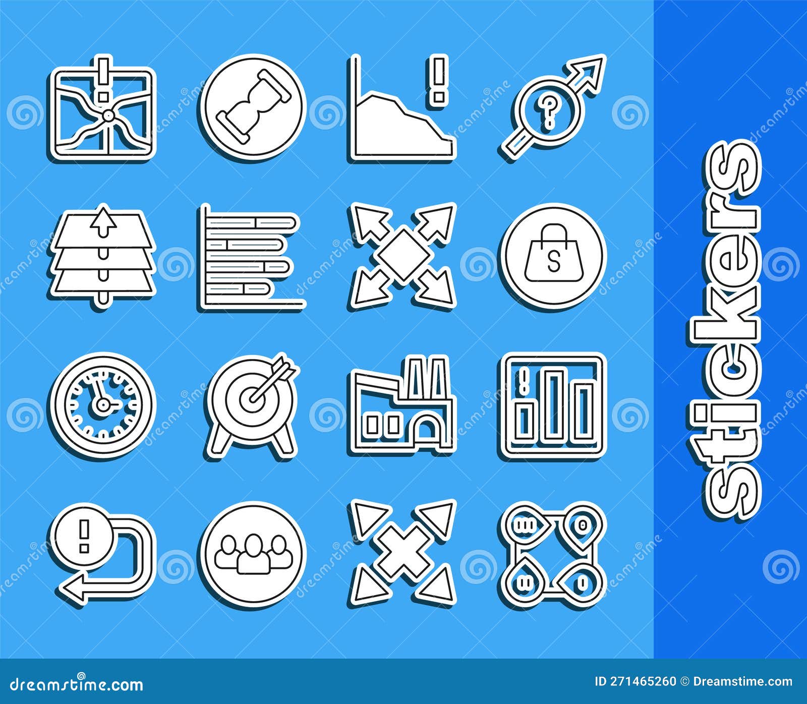 Set Layers, Intersection Point, Target, Arrow, Pie Chart Infographic, Dollar Symbol And Icon ...