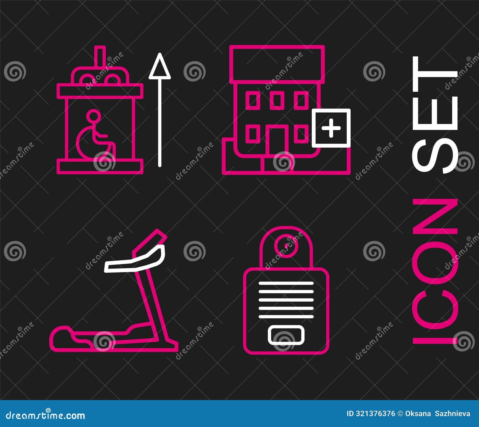 Set Line Intercom, Treadmill Machine, Medical Hospital Building and ...