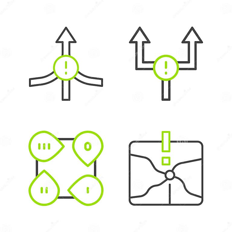 Set Line Intersection Point, Infographic Element, Arrow and Icon ...