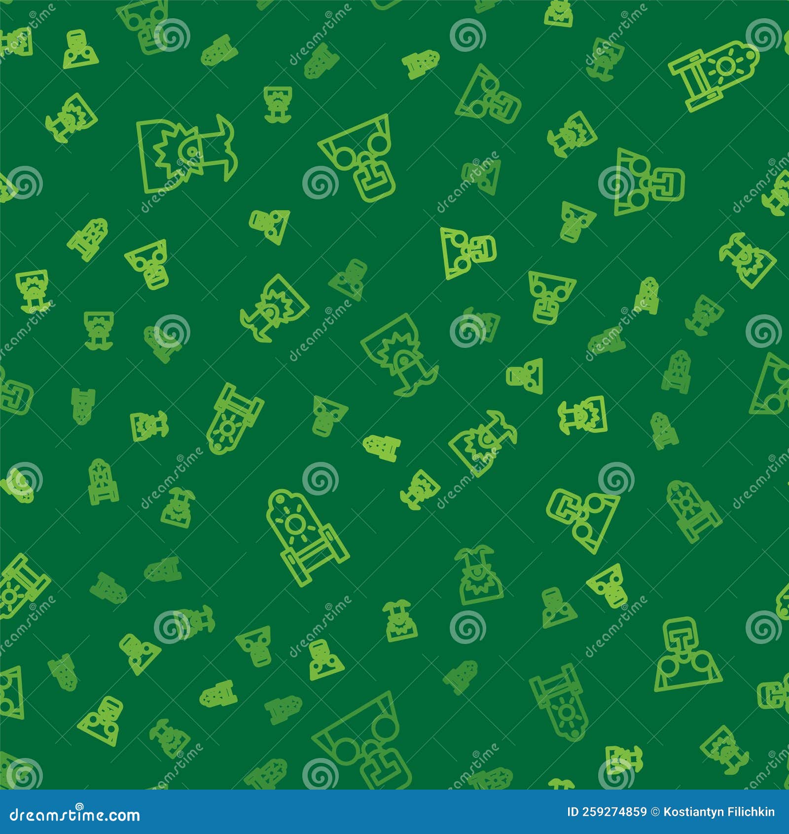 Set Line Joker Head, Medieval Throne and Knight on Seamless Pattern ...