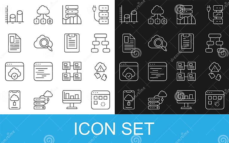 Set Line Loading Data Window, Cloud Hacking, Hierarchy Organogram Chart, Server, Data, Web ...