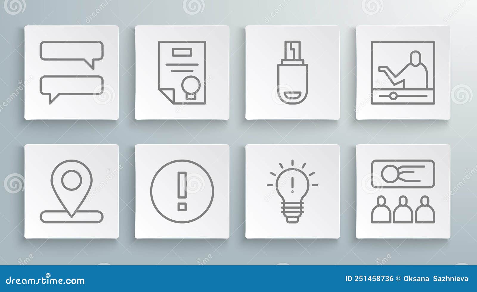 Set Line Location, Certificate Template, Information, Light Bulb with ...