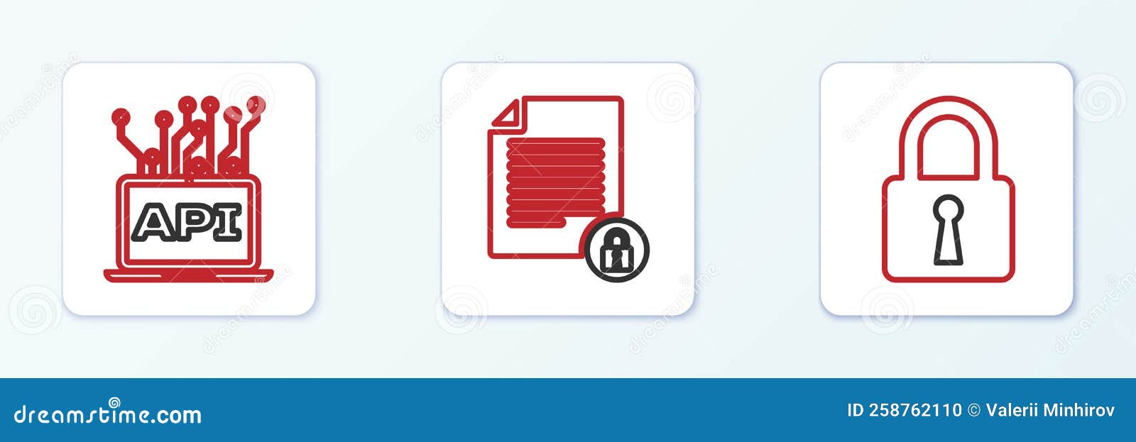 Set Line Lock, Computer Api Interface and Document and Lock Icon ... Set Line Lock, Computer Api Interface and Document and Lock Icon ...