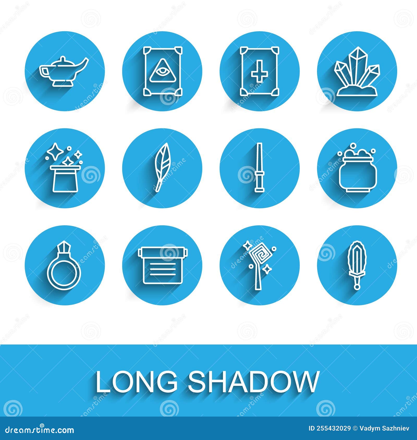 Set Line Magic Stone Ring with Gem, Ancient Magic Book, Lamp or Aladdin ...