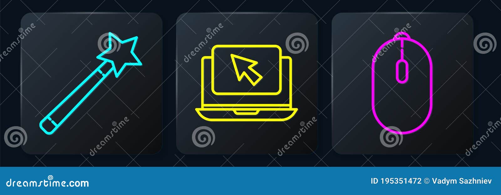 Magic Laptop Spreading The Knowledge (set) Royalty-Free Illustration ...