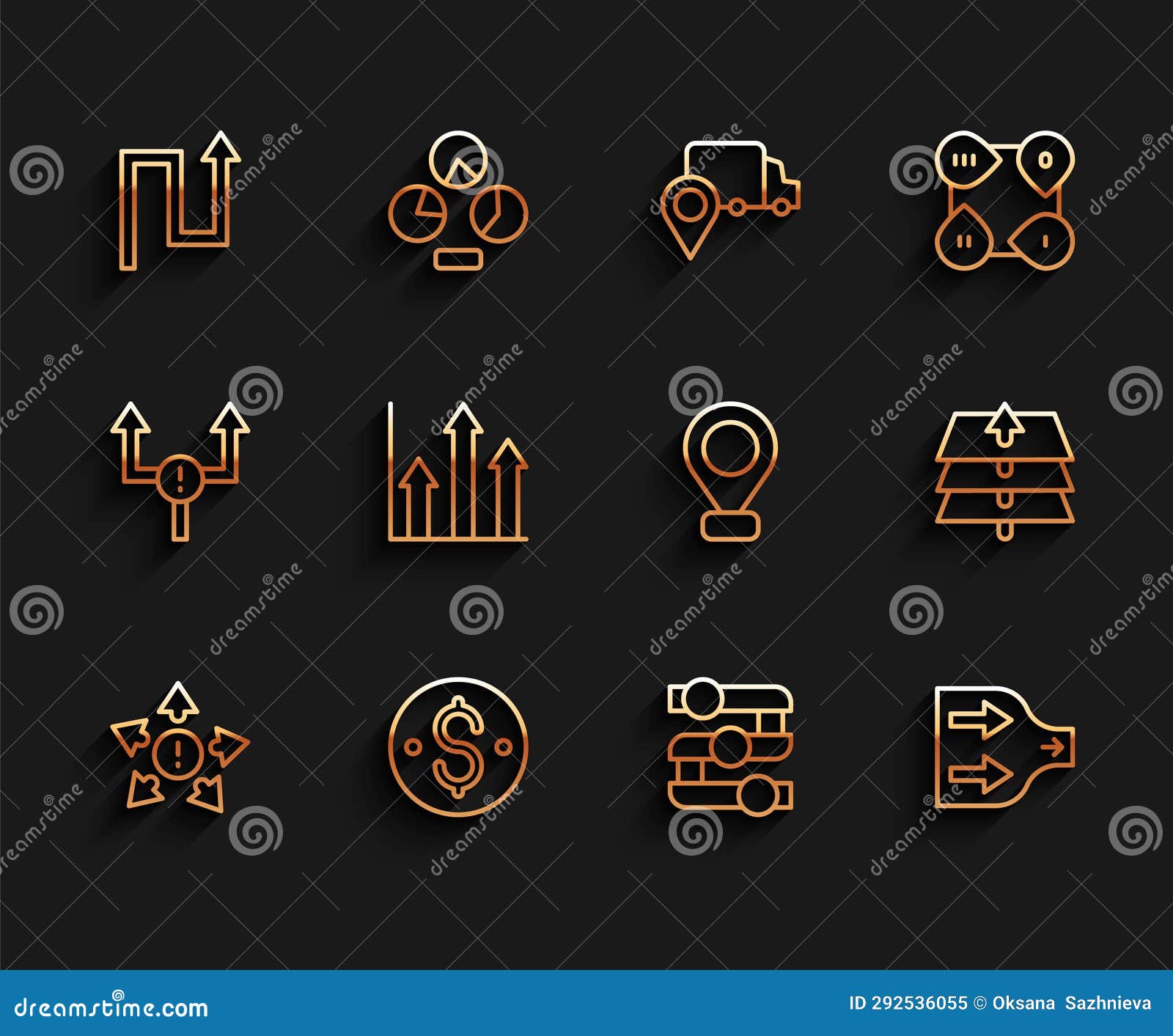 Set Line Many Ways Directional Arrow, Dollar Symbol, Arrow, Graph ... Set Line Many Ways Directional Arrow, Dollar Symbol, Arrow, Graph ...