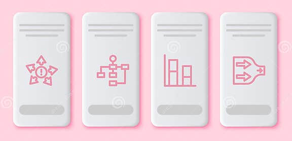 Set Line Many Ways Directional Arrow, Hierarchy Organogram Chart, Graph ...