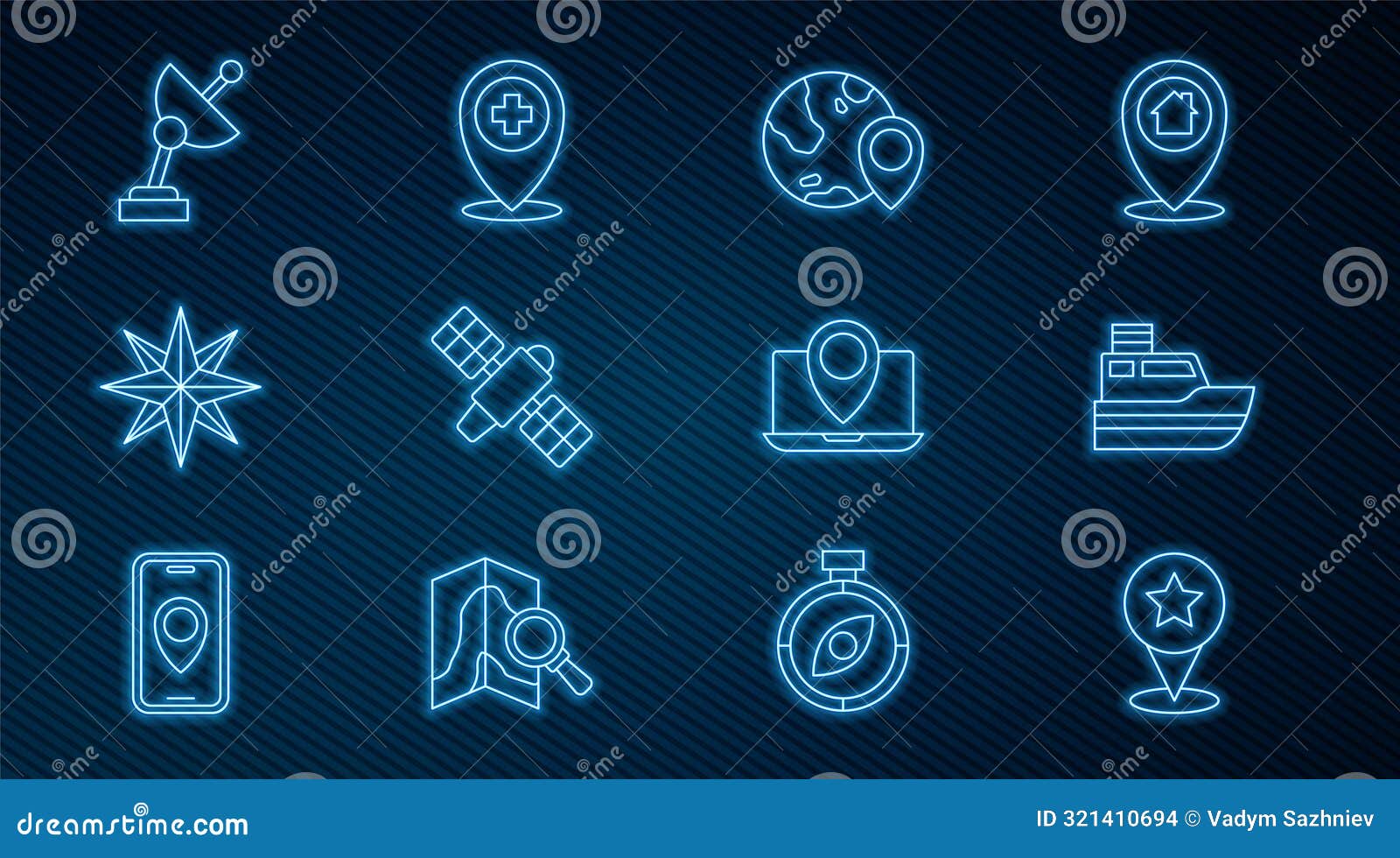Set Radar, Laptop, Binary Code, Syringe, Smartwatch, Electric Car ... Set Radar, Laptop, Binary Code, Syringe, Smartwatch, Electric Car ...