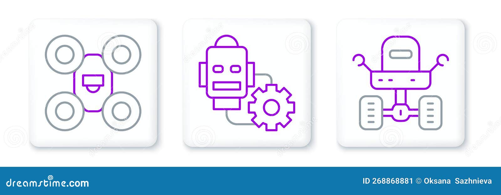 Set Robot Setting, Mechanical Robot Hand, Low Battery Charge And Drone ...