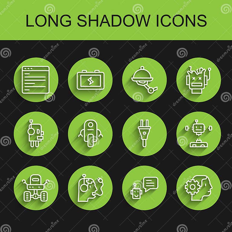 Set Line Mars Rover, Robot Charging Battery, Computer Api Interface ...