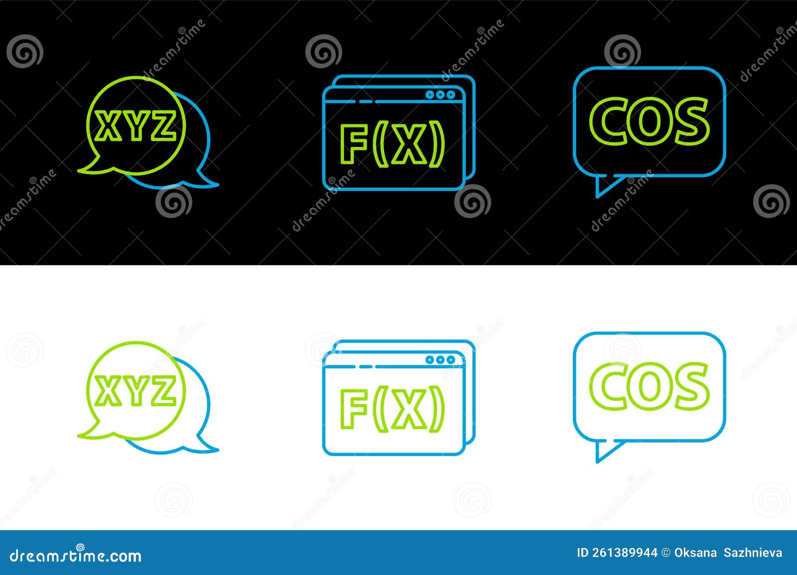 Set Line Mathematics Function Cosine Xyz Coordinate System And
