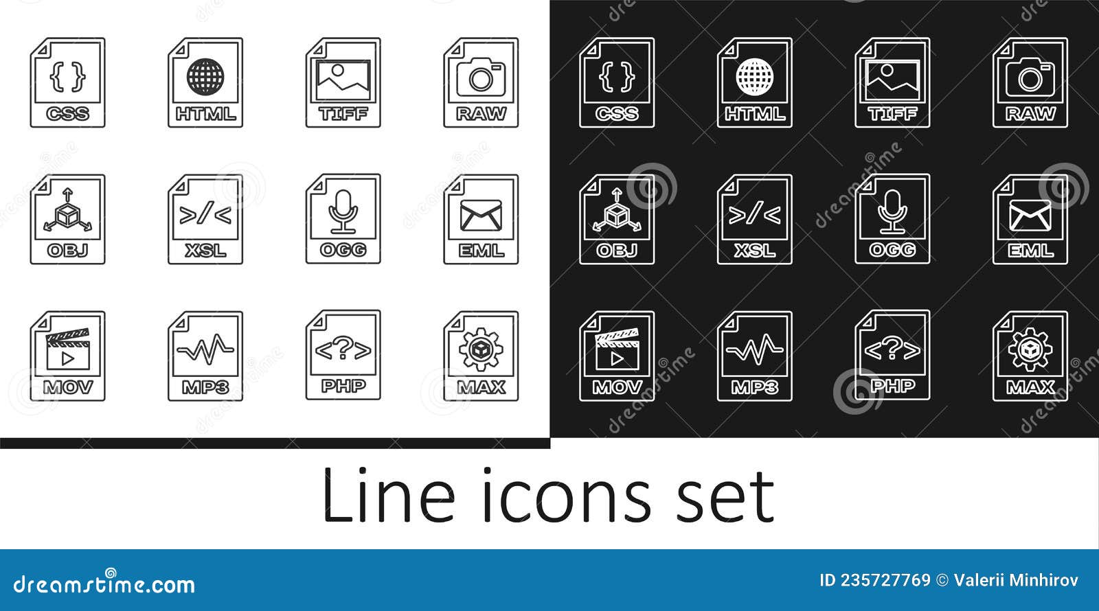 Set Line MAX File Document, EML, TIFF, XSL, OBJ, CSS, OGG and HTML Icon ... Set Line MAX File Document, EML, TIFF, XSL, OBJ, CSS, OGG and HTML Icon ...