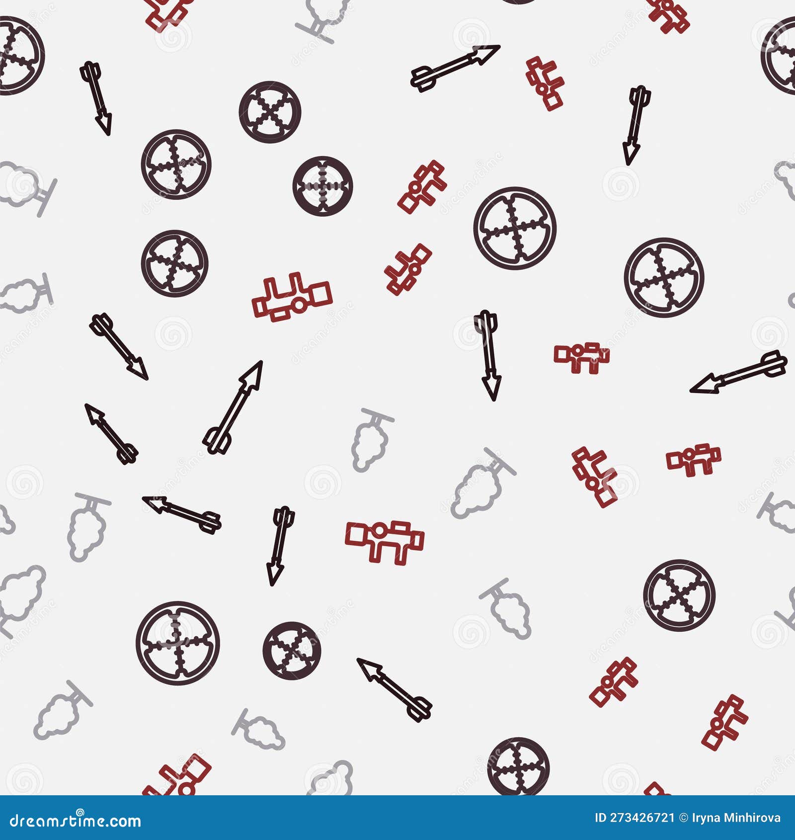 Set Line Medieval Arrow, Sniper Optical Sight, Tree and on Seamless ...