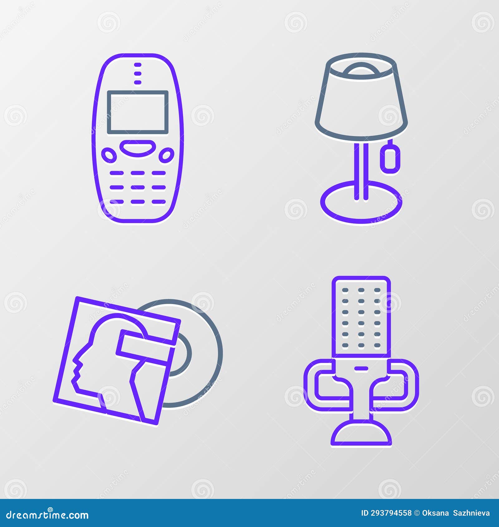 Microphone And Vinyl Disc Cartoon Vector | CartoonDealer.com #93121389