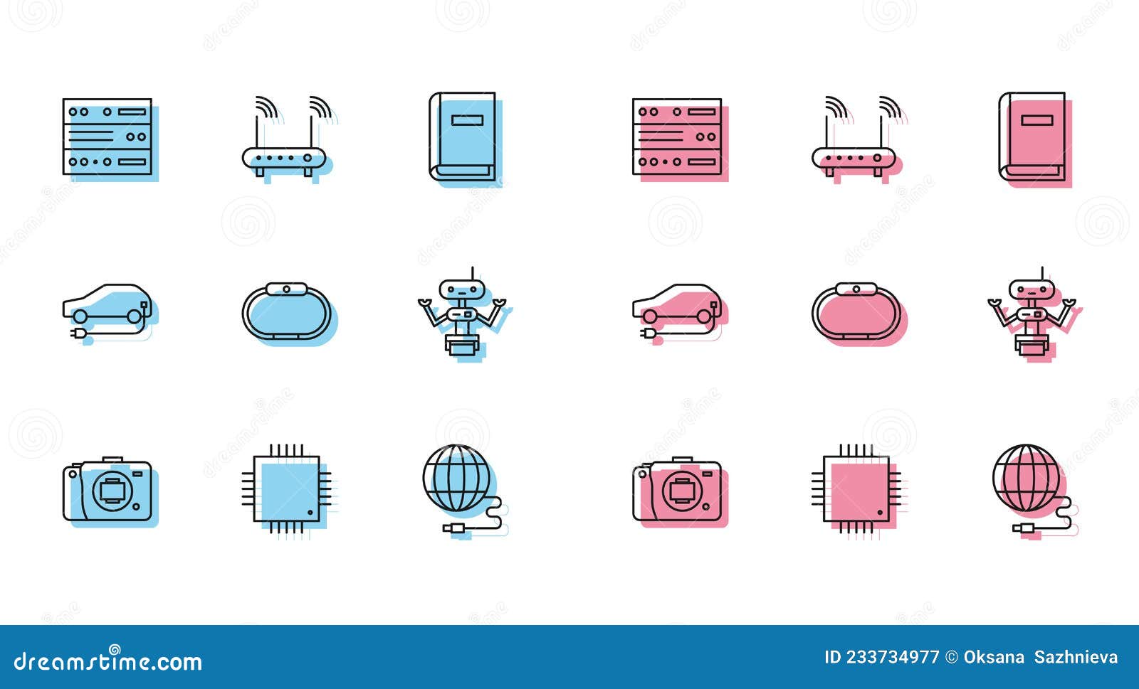 Set Line Mirrorless Camera Processor With Microcircuits Cpu Server Data Web Hosting Social