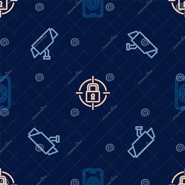 Set Line Mobile with Fingerprint Scanner, Security Camera and Lock on ...