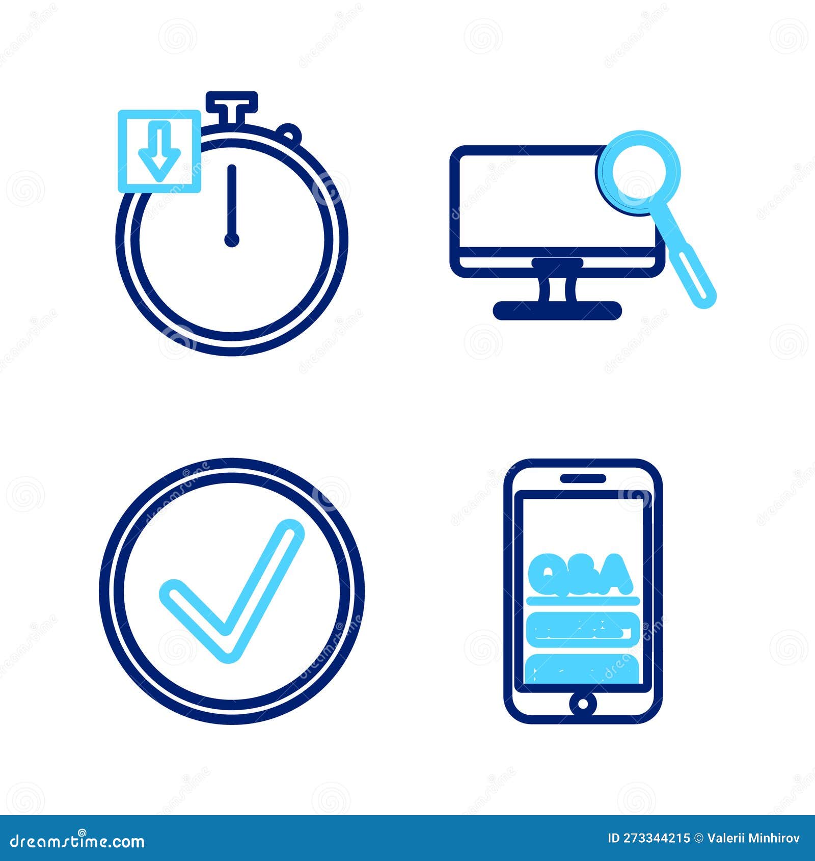 Set Line Mobile Question and Exclamation, Check Mark in Circle ... Set Line Mobile Question and Exclamation, Check Mark in Circle ...