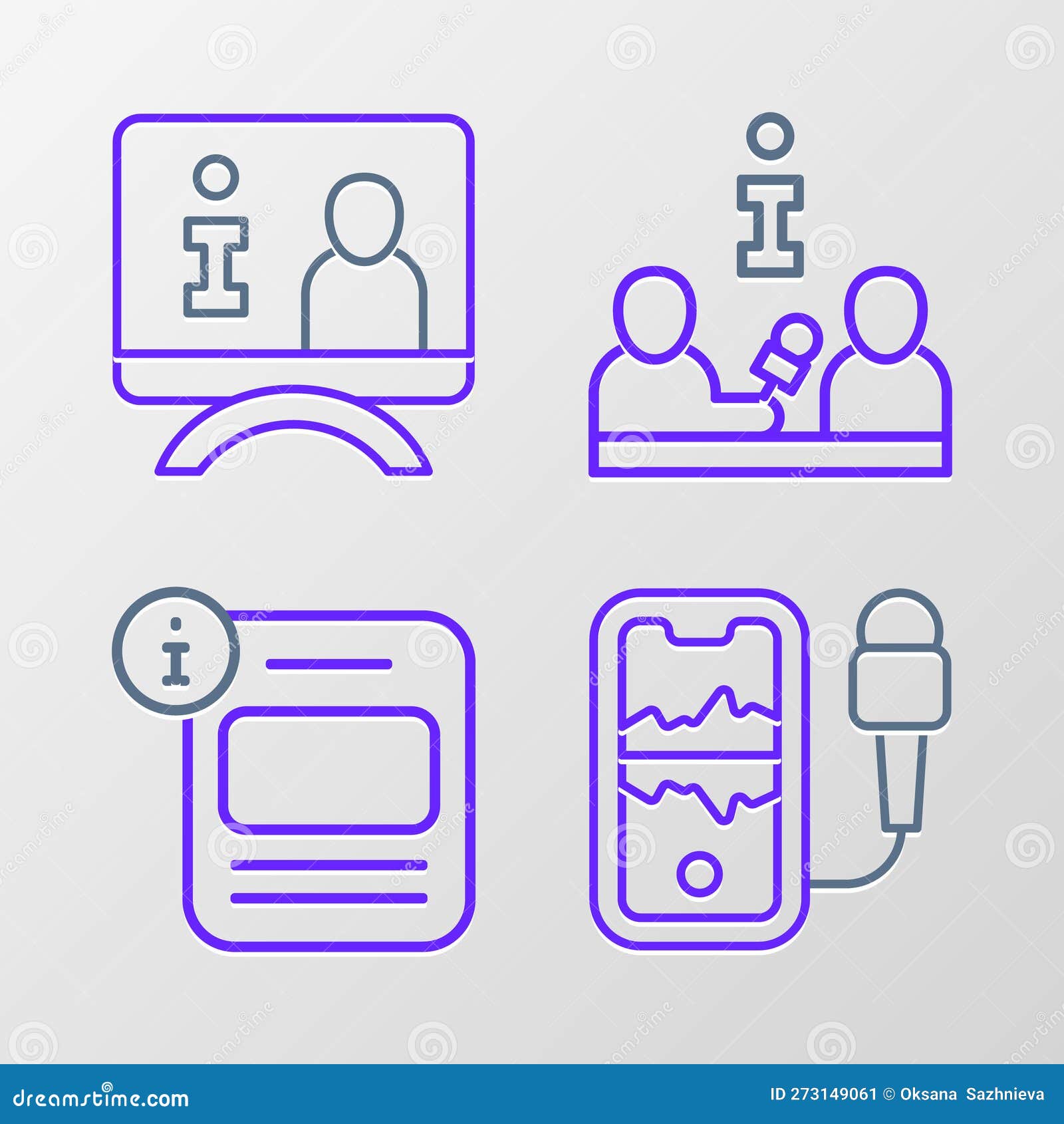 Set Line Mobile Recording, Information, Interview and Television Report ...