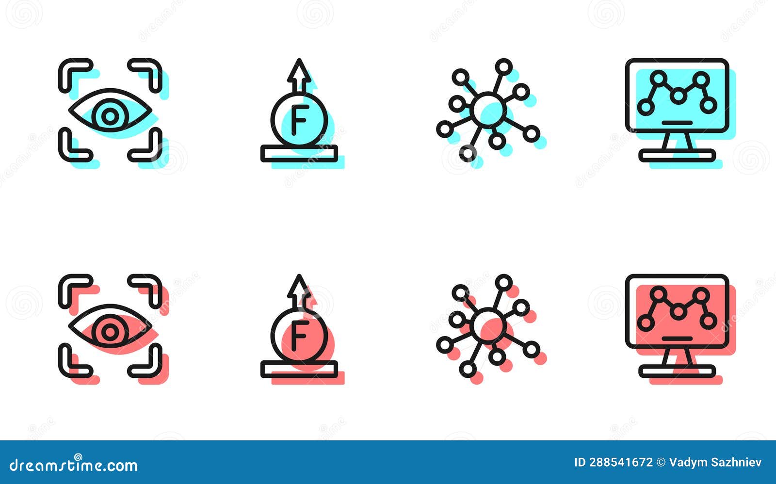 Set Line Molecule, Eye Scan, Force of Physic Formula and Genetic ...