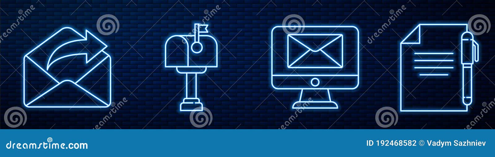 Set Line Monitor and Envelope, Outgoing Mail, Mail Box, Document and ...