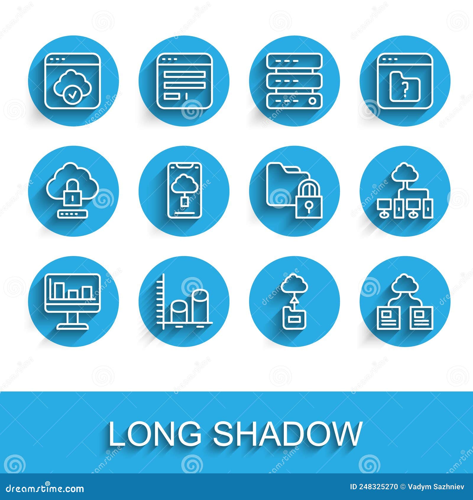 Set Line Monitor with Graph Chart, Data Analysis, Cloud Technology Data Transfer, Computer ...