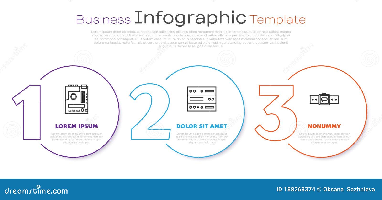 Infographic Motherboard Connected Microchips Dlock Vector Illustration ...