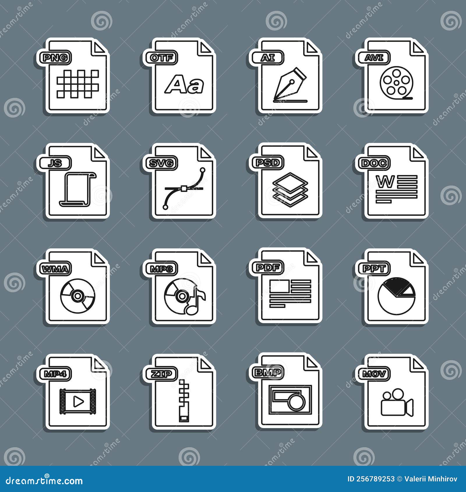 Set Line Mov File Document Ppt Doc Ai Svg Js Png E Icono Psd. Vector ... Set Line Mov File Document Ppt Doc Ai Svg Js Png E Icono Psd. Vector ...