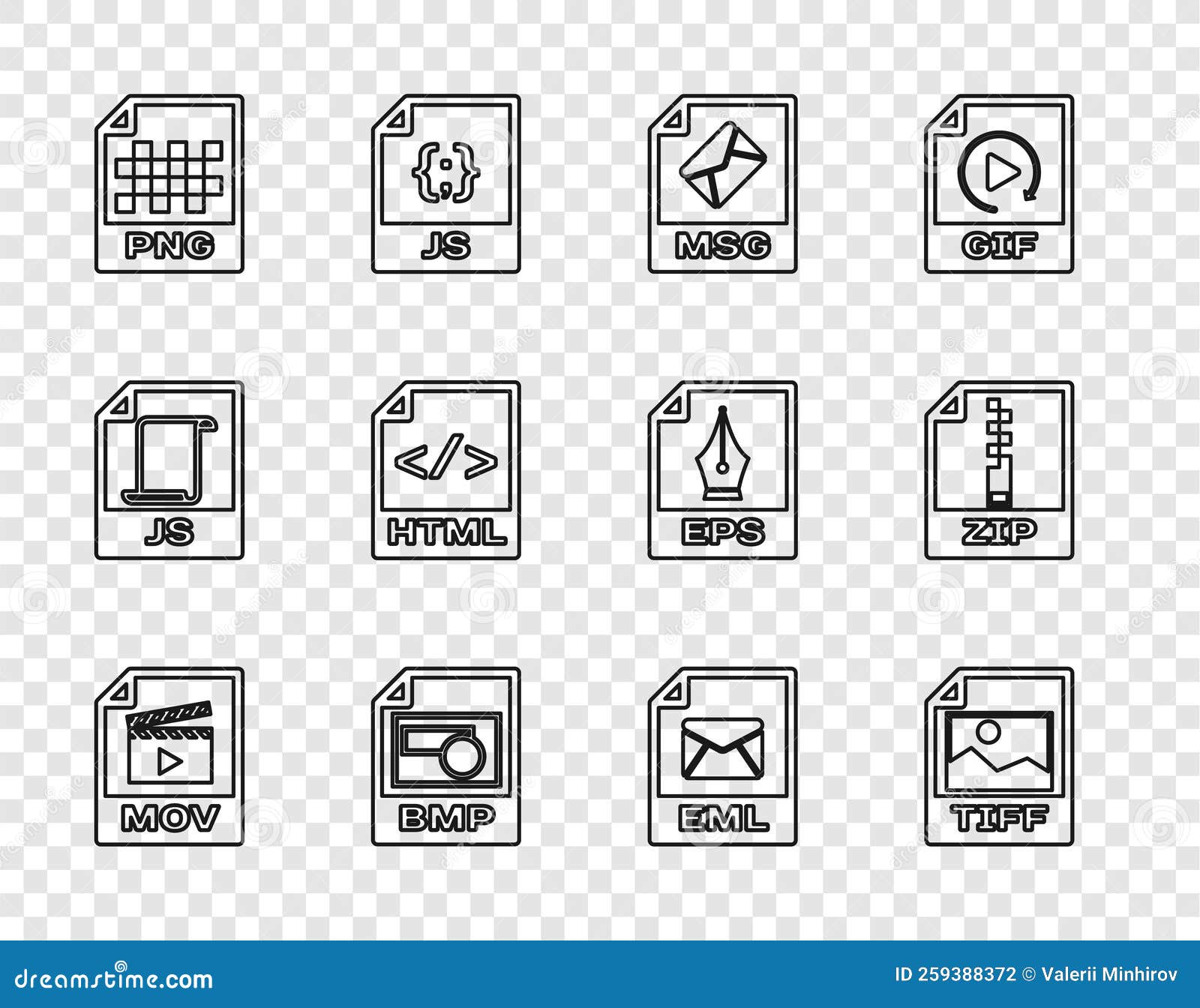 Set Line MOV File Document, TIFF, MSG, BMP, PNG, HTML, EML and ZIP Icon ... Set Line MOV File Document, TIFF, MSG, BMP, PNG, HTML, EML and ZIP Icon ...