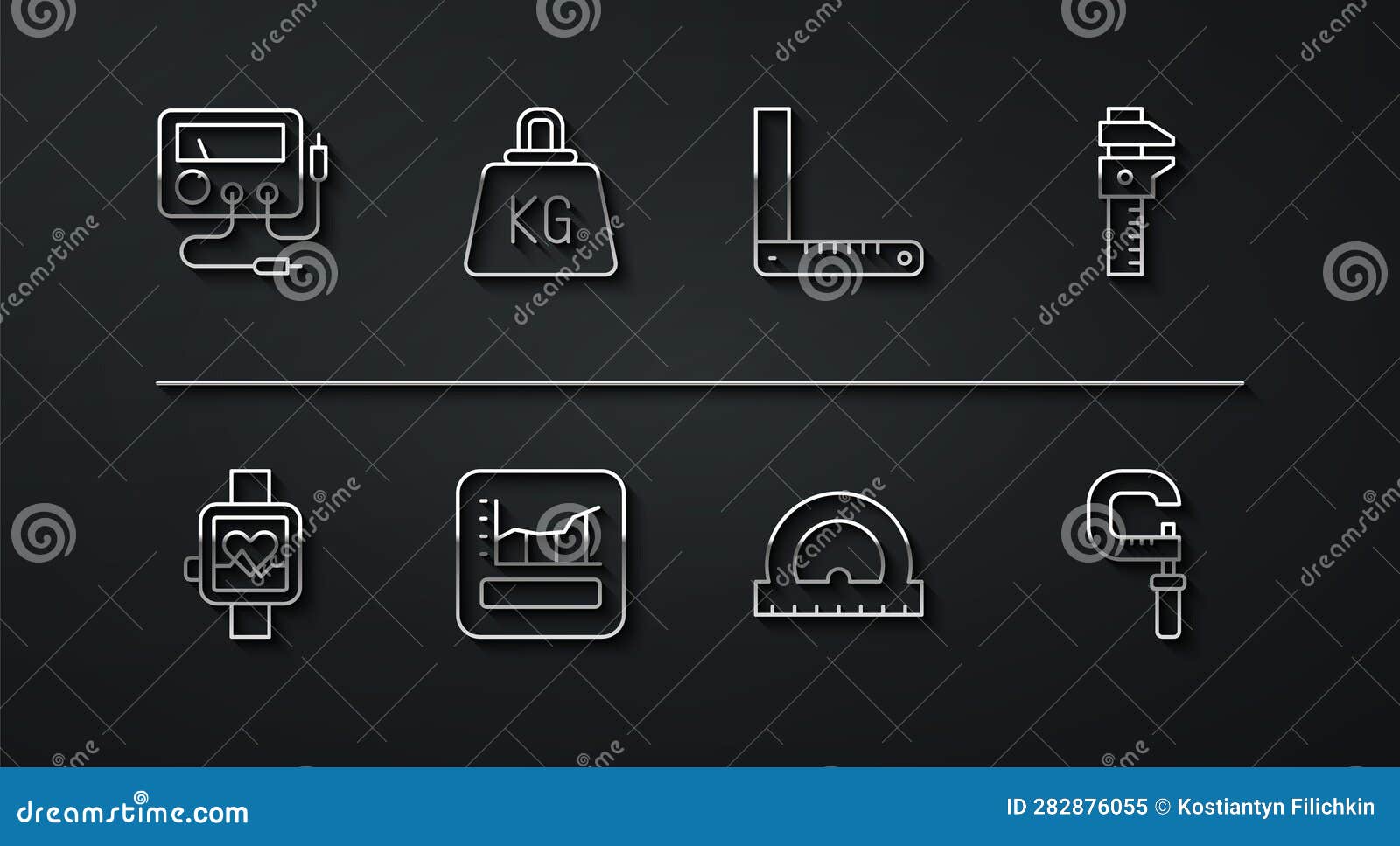 Set Line Multimeter, Voltmeter, Smart Watch, Calliper or Caliper and ...