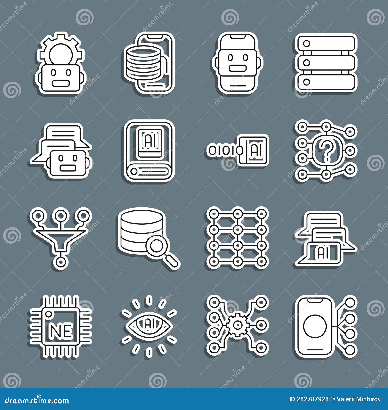 Set Line Neural Network, Chat Bot, Artificial Intelligence AI, Robot ... Set Line Neural Network, Chat Bot, Artificial Intelligence AI, Robot ...