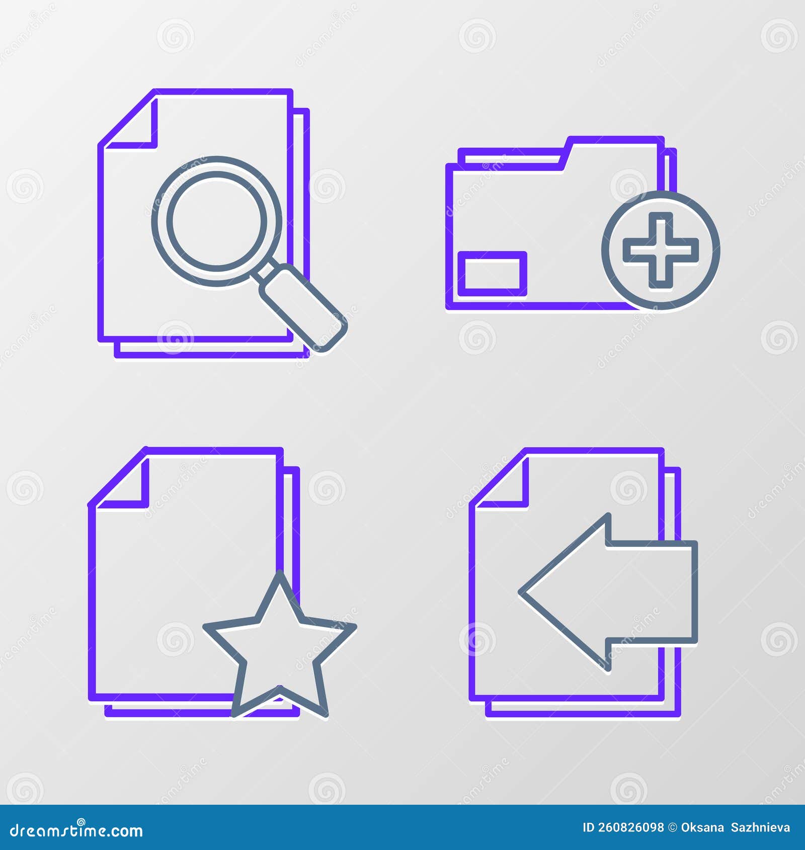 Set Line Next Page Arrow, Document with Star, Add New Folder and Search ... Set Line Next Page Arrow, Document with Star, Add New Folder and Search ...