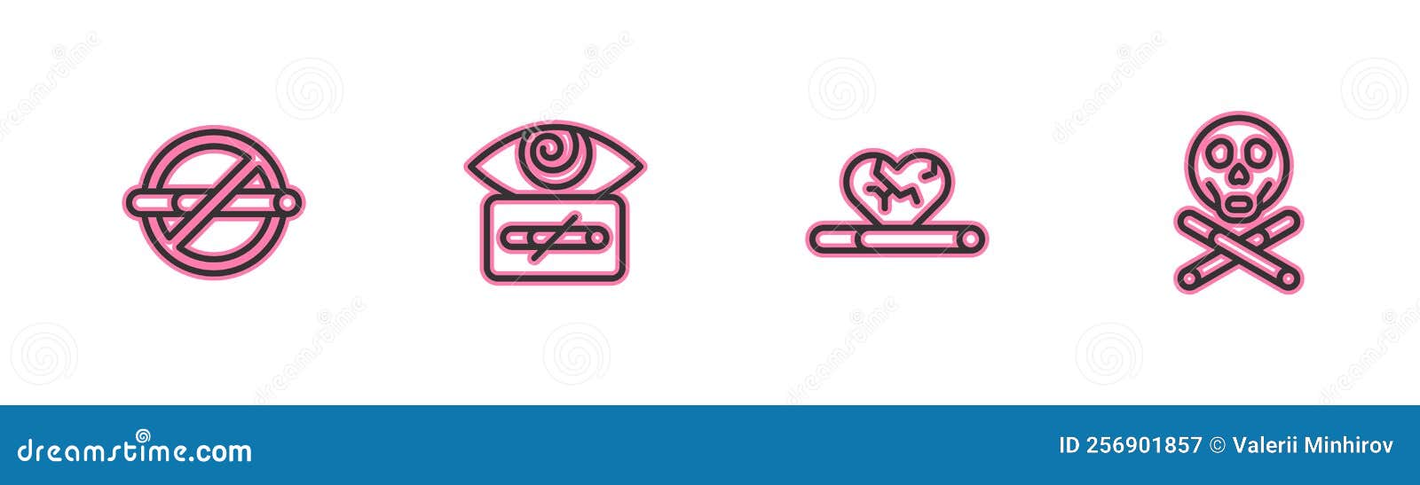 Set Line No Smoking, Heart Disease with, Hypnosis and Bones and Skull ...