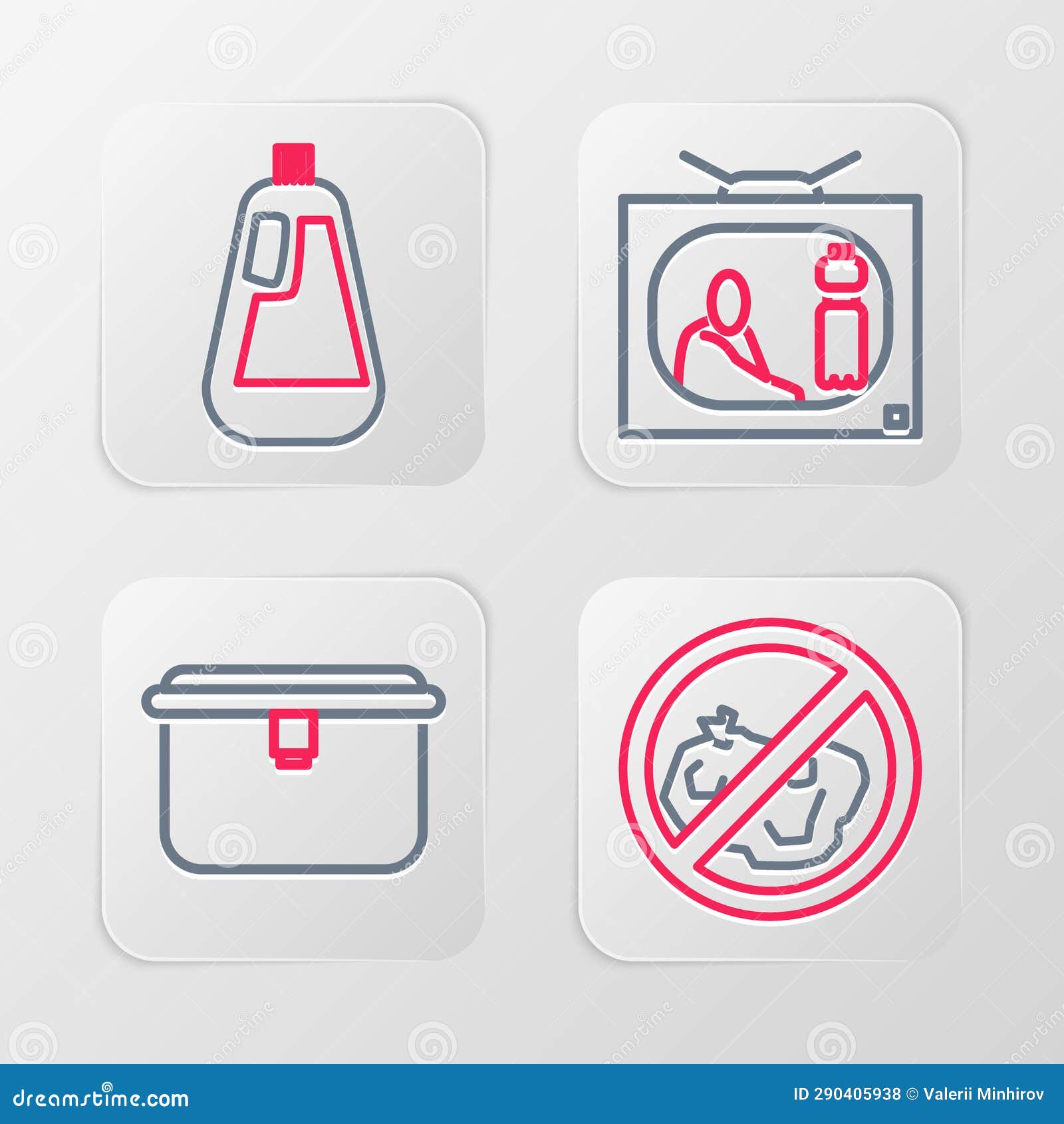 Set Line No Trash, Lunch Box, Stop Plastic Pollution and Bottle for ...