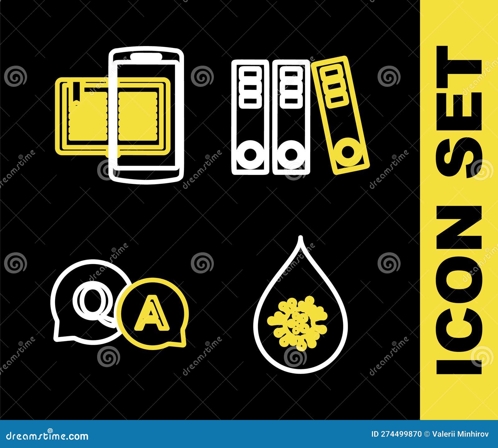 Set Line Office Folders, Dirty Water Drop, Question and Answer and ...