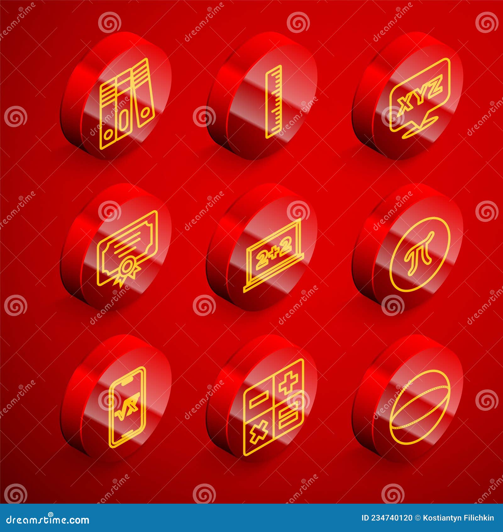 Set Line Office Folders Ruler Xyz Coordinate System Certificate