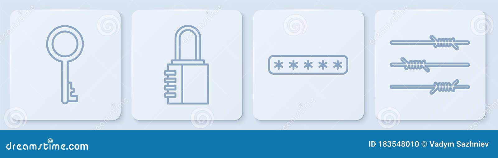 Set Line Old Key, Password Protection, Safe Combination Lock and Barbed ...