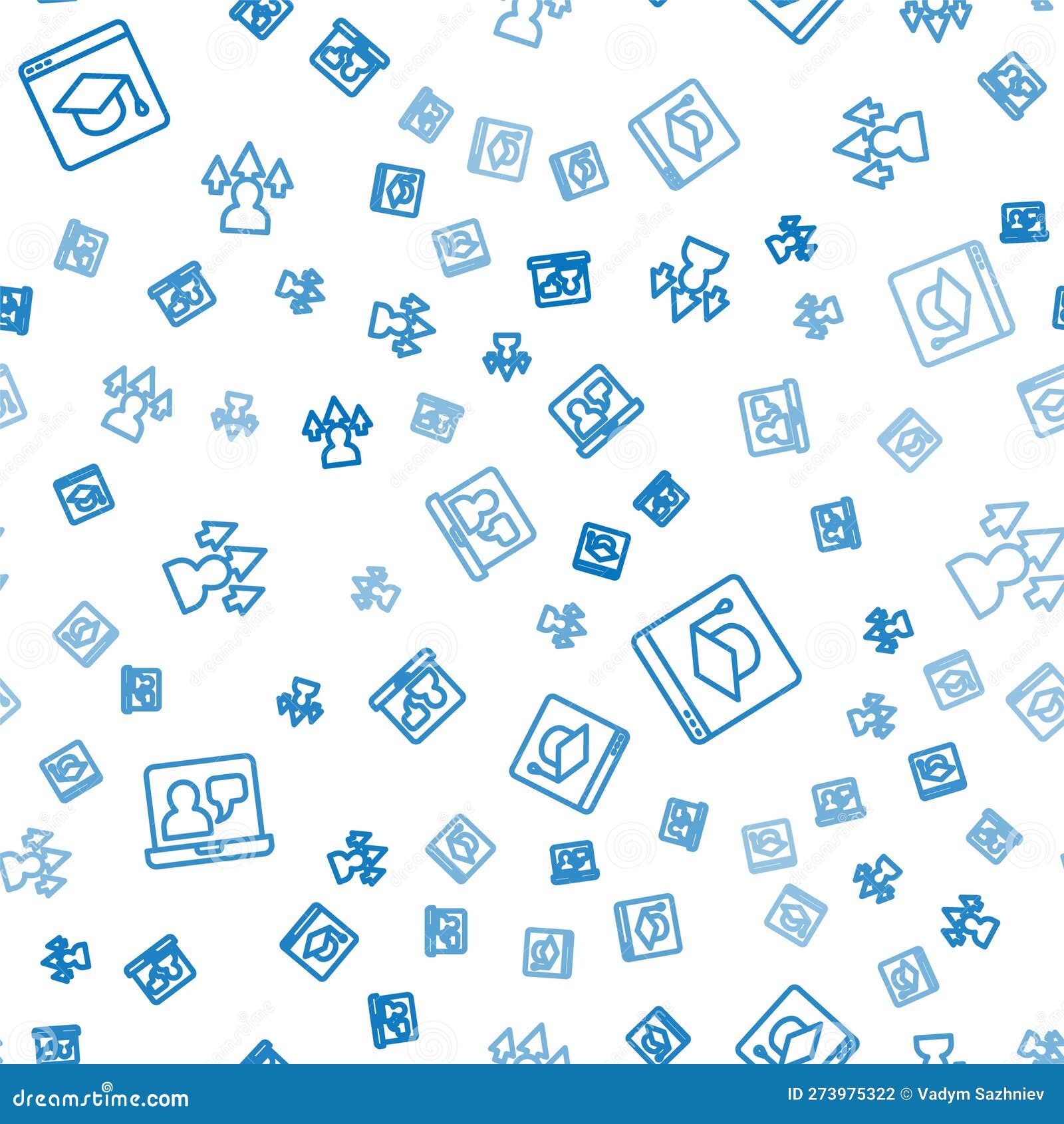 Set Line Online Education, and Front End Development on Seamless Pattern. Vector Stock Vector ...