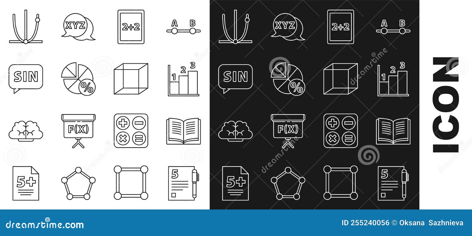 Set Line Open Book, Equation Solution, Graph, Schedule, Chart, Diagram ...
