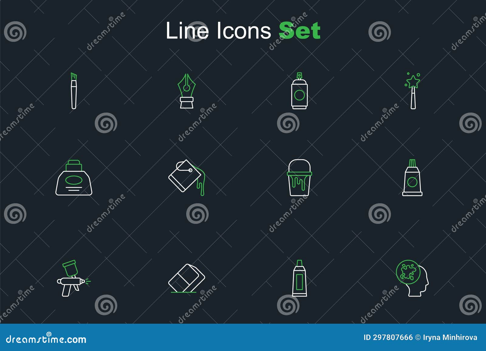 Set Line Paint Spray, Tube with Paint Palette, Eraser or Rubber, Gun ... Set Line Paint Spray, Tube with Paint Palette, Eraser or Rubber, Gun ...