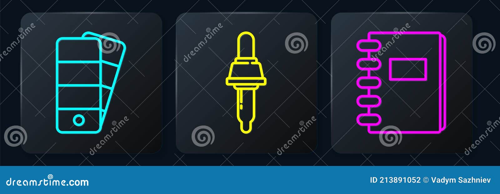 Set Notebook, Pipette, Satellite, Space Shuttle And Rockets, Pie Chart ...
