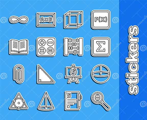 Set Line Paper Clip, Calculator, Geometric Figure Square, Function ... Set Line Paper Clip, Calculator, Geometric Figure Square, Function ...