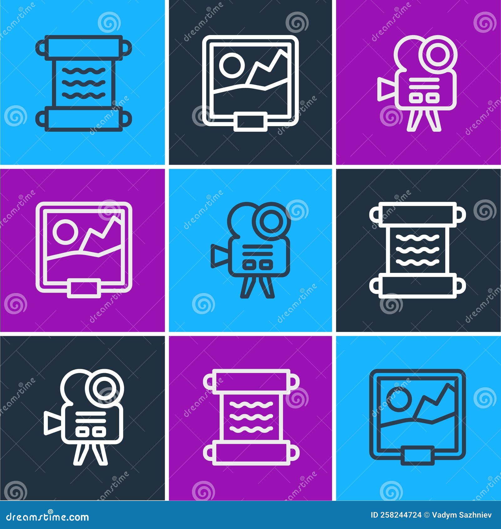 Papyrus Media Icons Vector Illustration | CartoonDealer.com #3585846