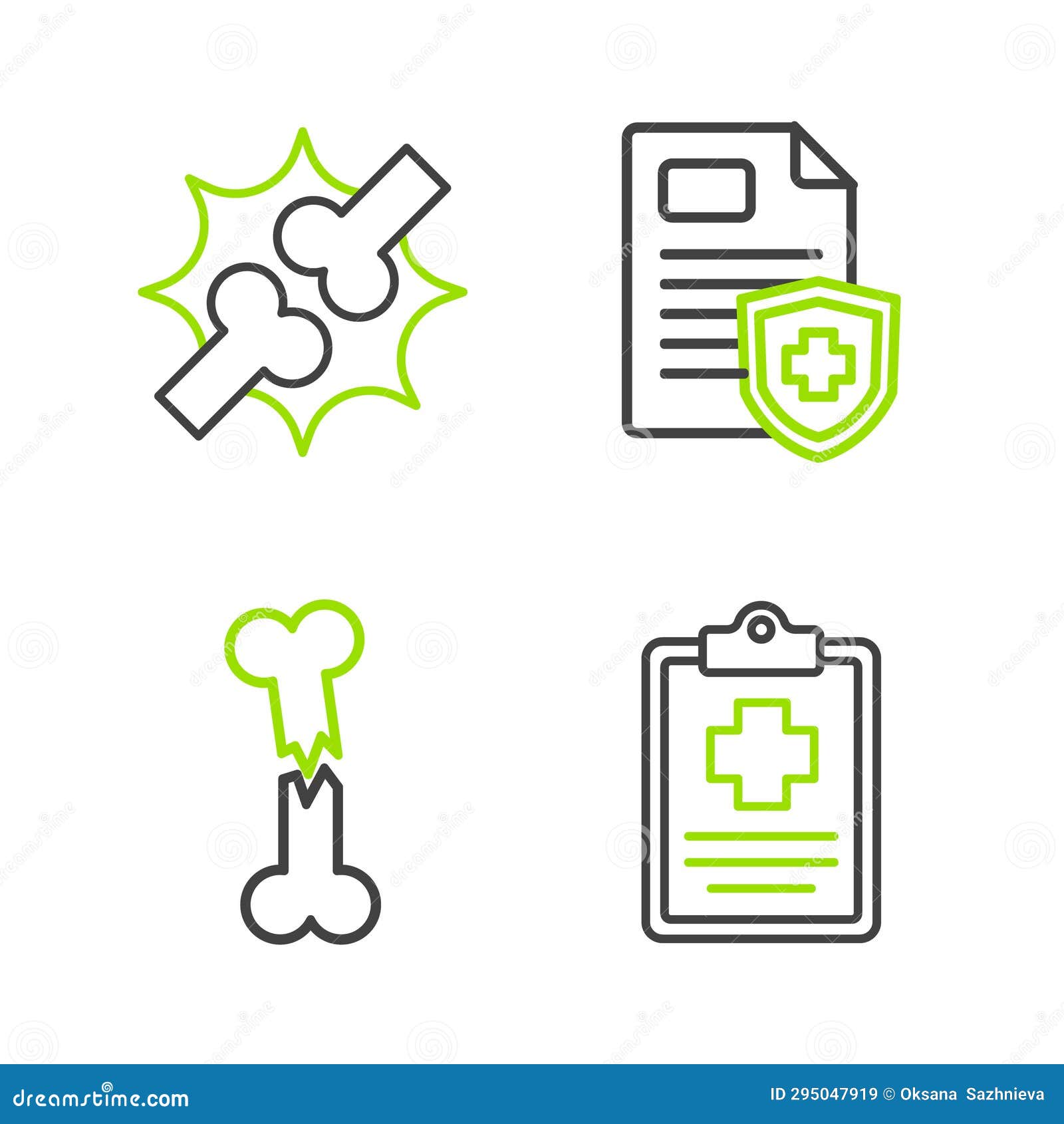 Set Line Patient Record, Human Broken Bone, and Joint Pain, Knee Pain ...