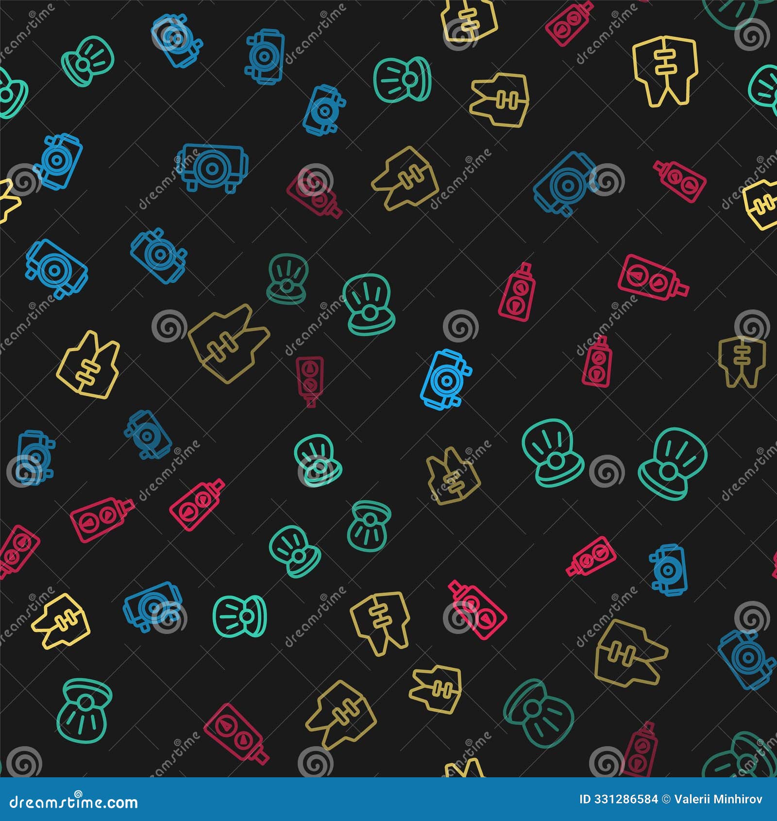 Set Line Photo Camera for Diver, Pearl, Life Jacket and Gauge Scale on ...