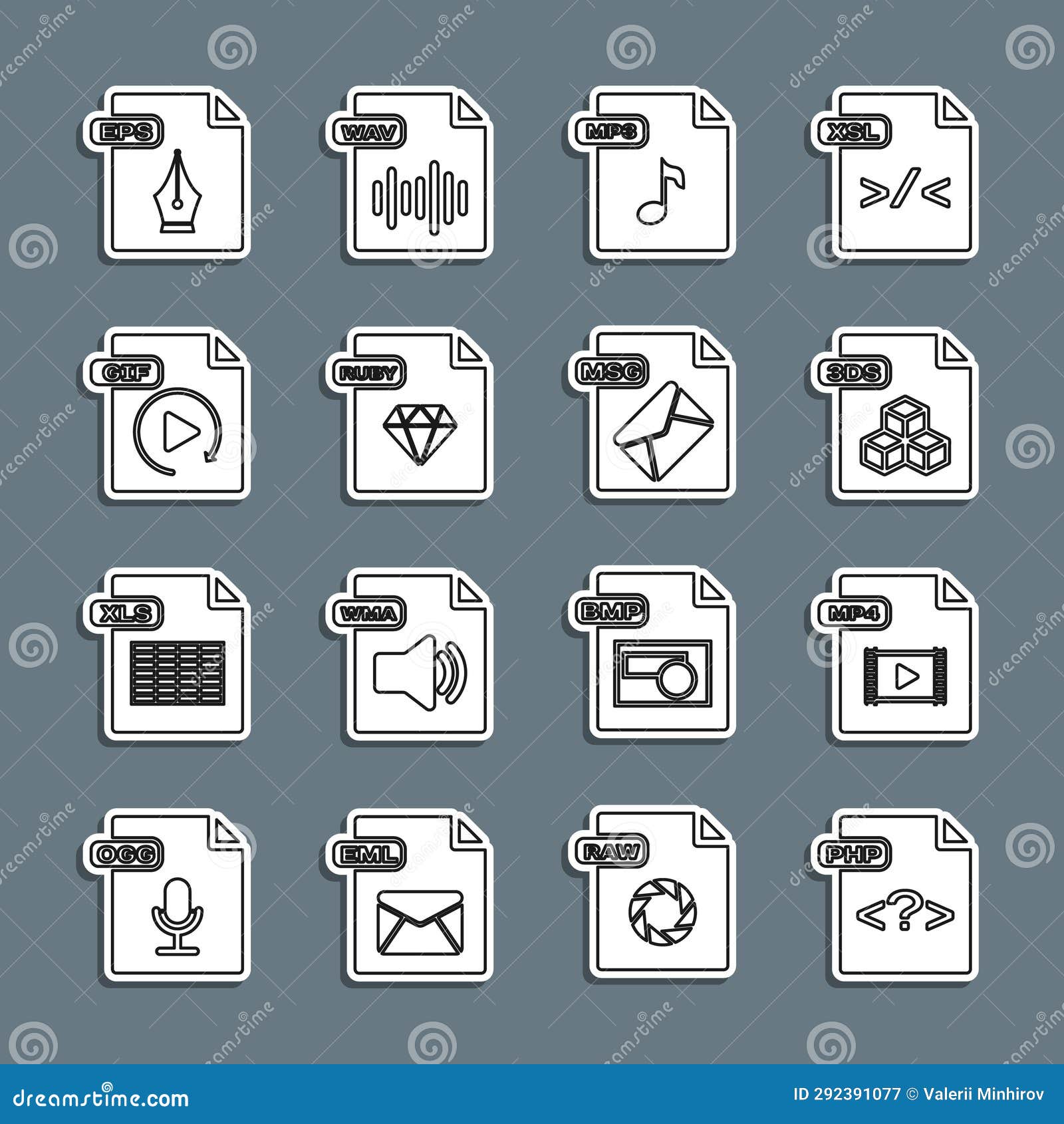 Set Line PHP File Document, MP4, 3DS, MP3, RUBY, GIF, EPS and MSG Icon ... Set Line PHP File Document, MP4, 3DS, MP3, RUBY, GIF, EPS and MSG Icon ...